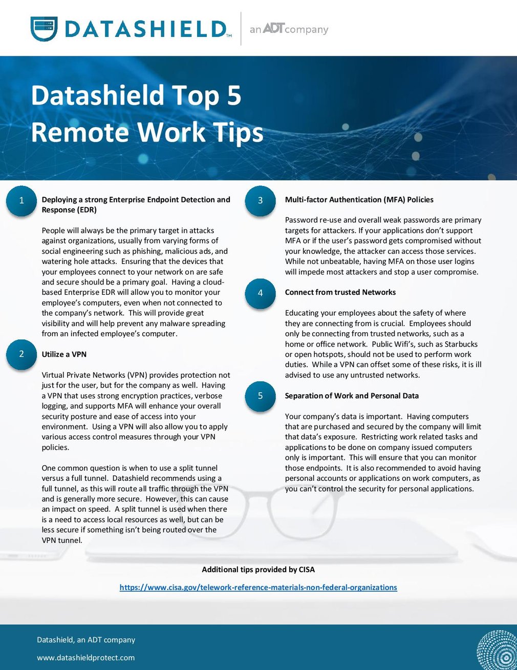 Datashield's Top 5 Remote Work Tips